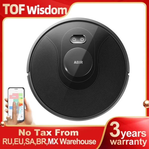 ABIR X8 Robot Vacuum Cleaner ,Laser System, Multiple Floors Maps, Zone ...